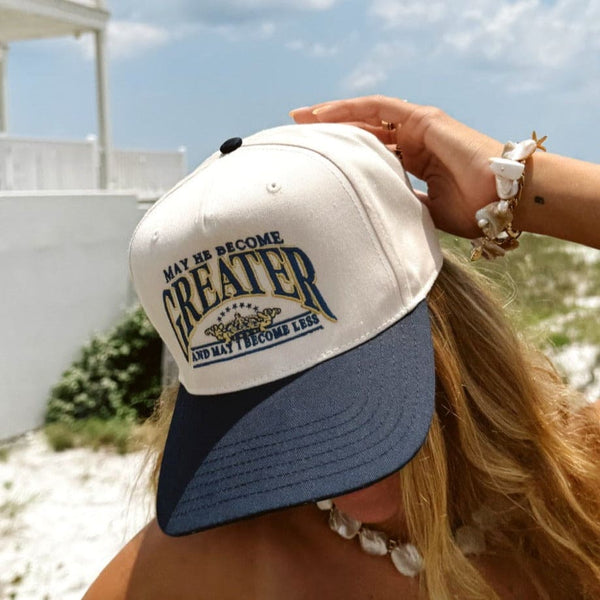NEW! | "GREATER" UNIVERSITY PREMIUM HAT | NAVY/NATURAL - He Would Love First