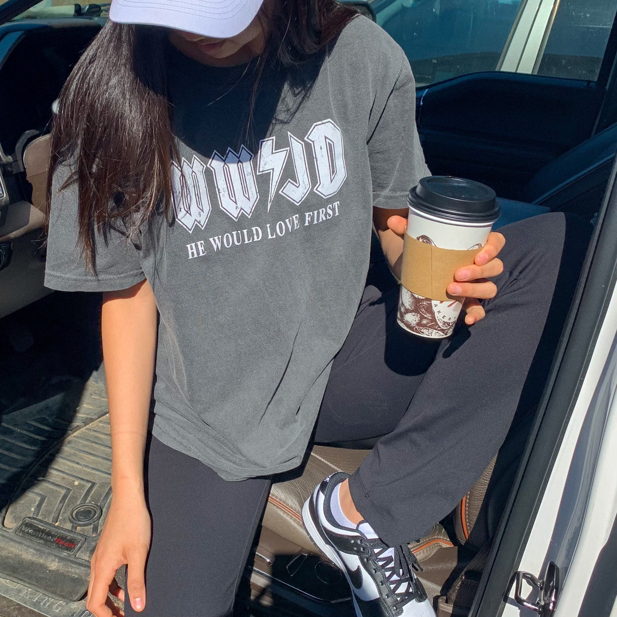 VINTAGE WWJD | COMFORT COLORS TEE | PEPPER - He Would Love First