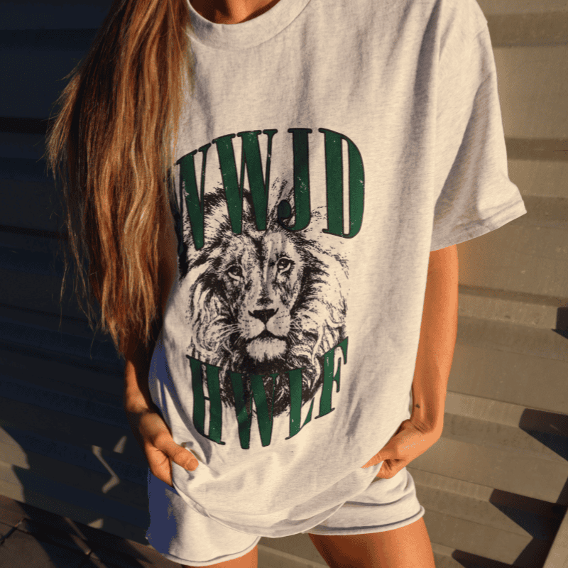 BEST SELLER! | VINTAGE LION | ASH | TEE - He Would Love First
